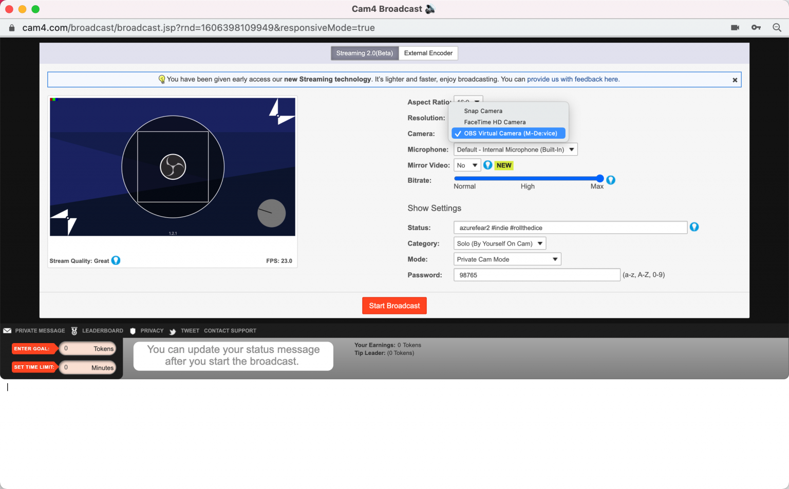 Broadcasting | Cam4 FAQ