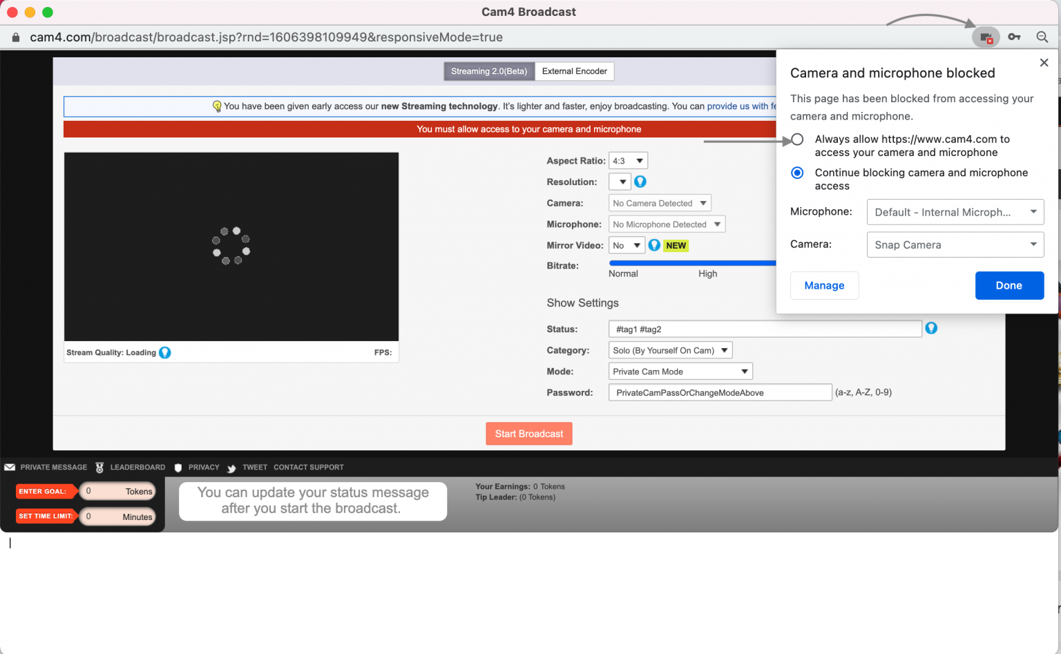 Broadcasting | Cam4 FAQ