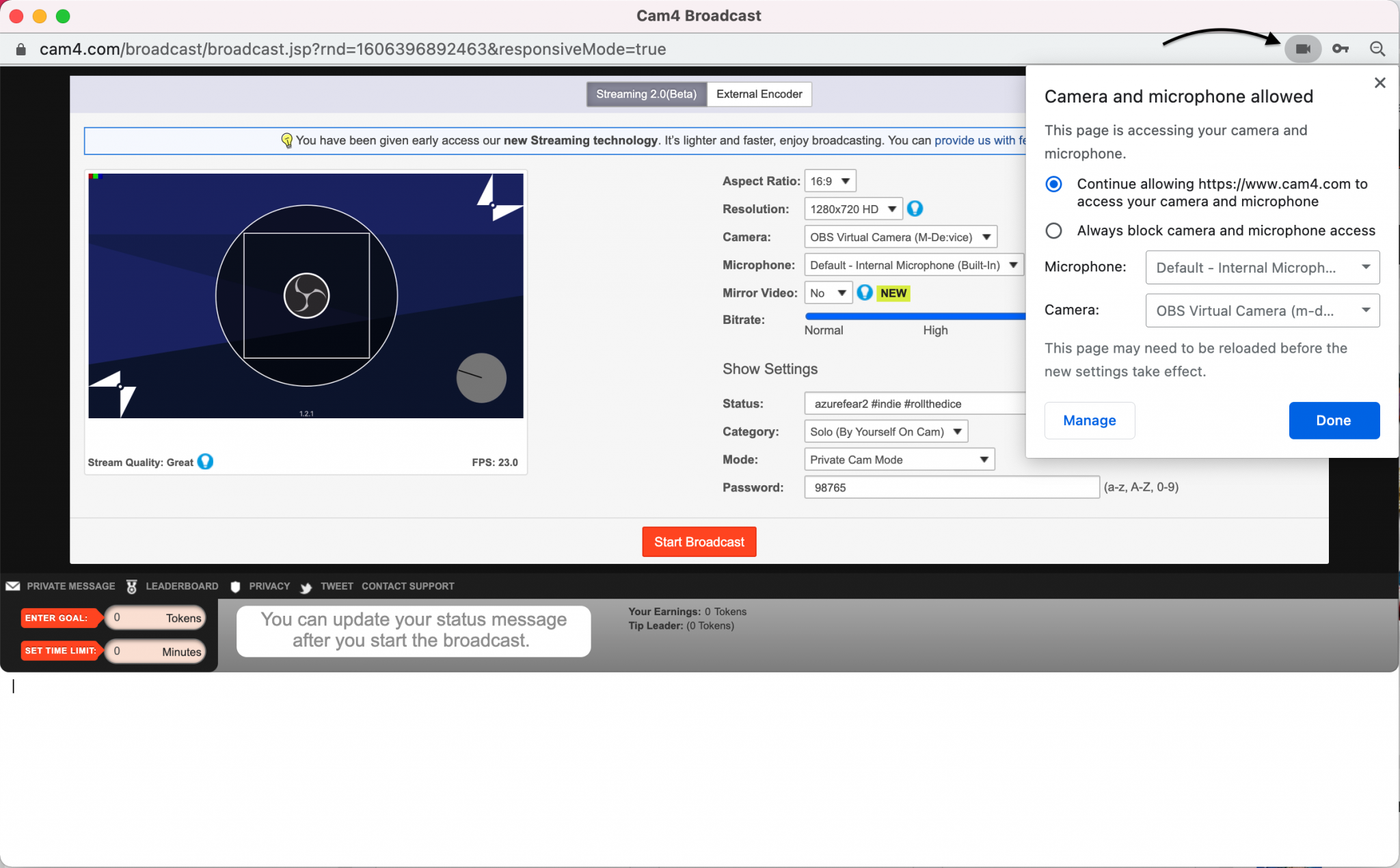 Broadcasting | Cam4 FAQ