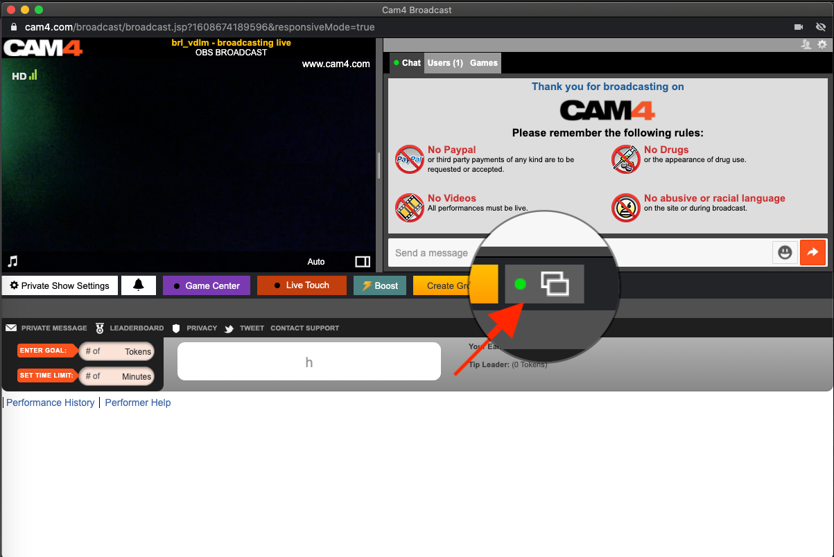 Broadcasting | Cam4 FAQ